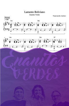 Partitura de Lamento boliviano - Enanitos Verdes | Comprar